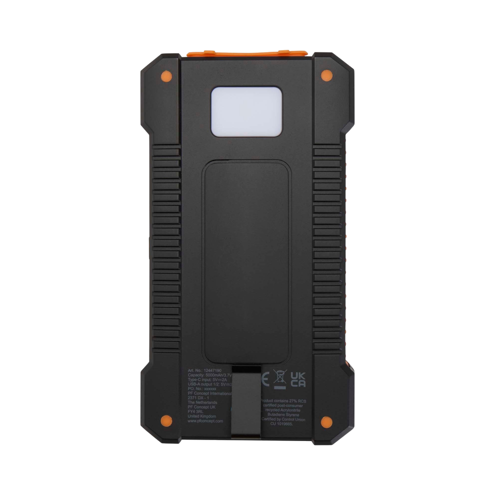 Altair Recycled ABS 5000mAh Solar Power Bank | HelloPrint