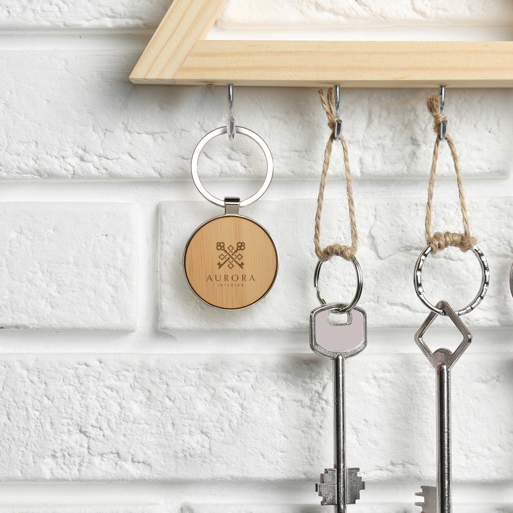 Customise your Bamboo Keyring! | Available at HelloPrint