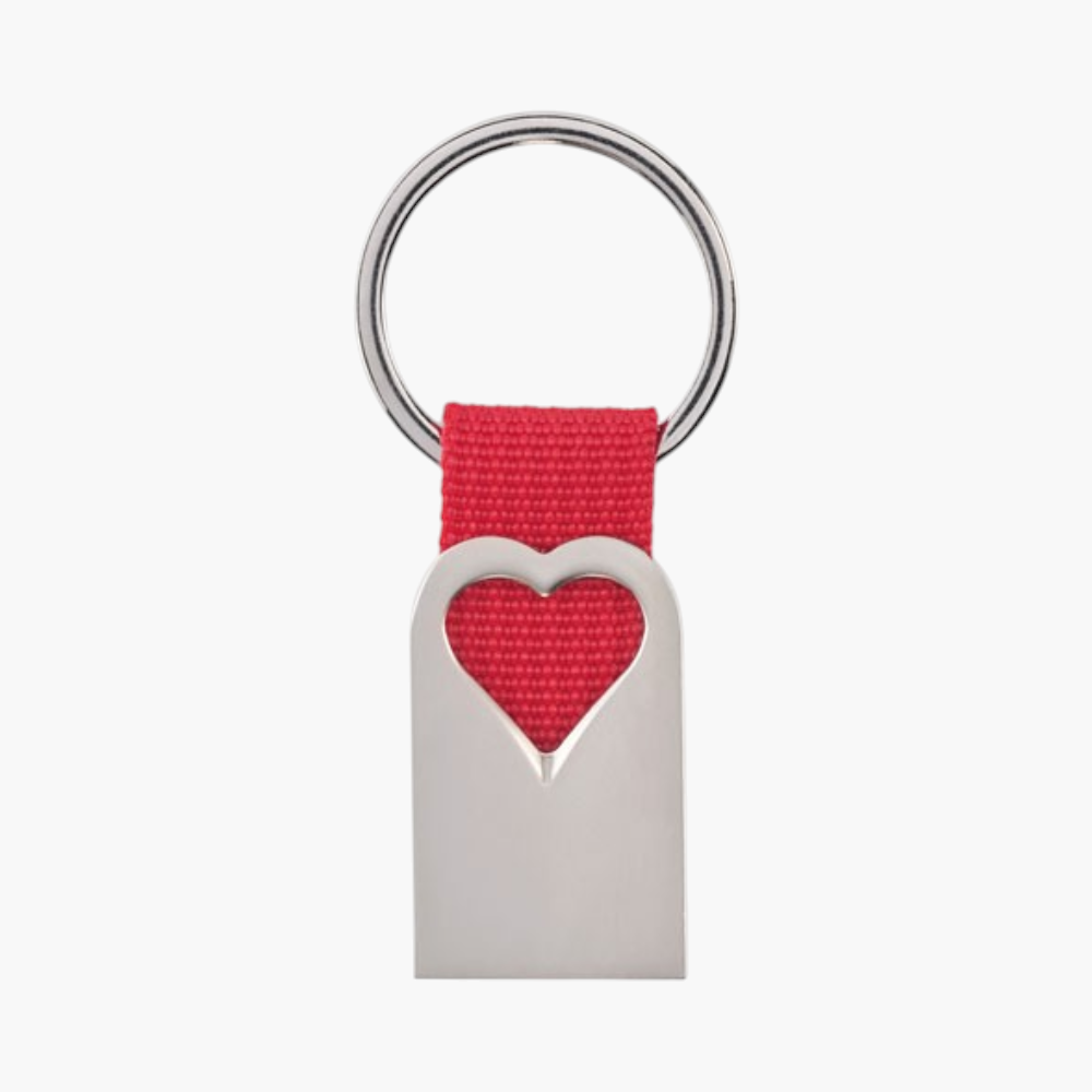 BONHEUR Heart Metal Key Ring | HelloPrint
