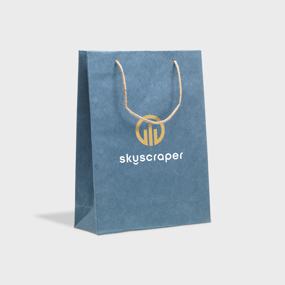 Leaf It Recycled Paper and Denim Gift Bag | HelloPrint