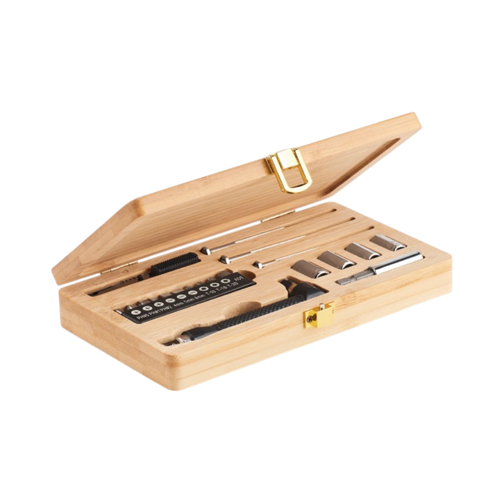 GALLAWAY 21 pcs Tool Set Bamboo Case | HelloPrint