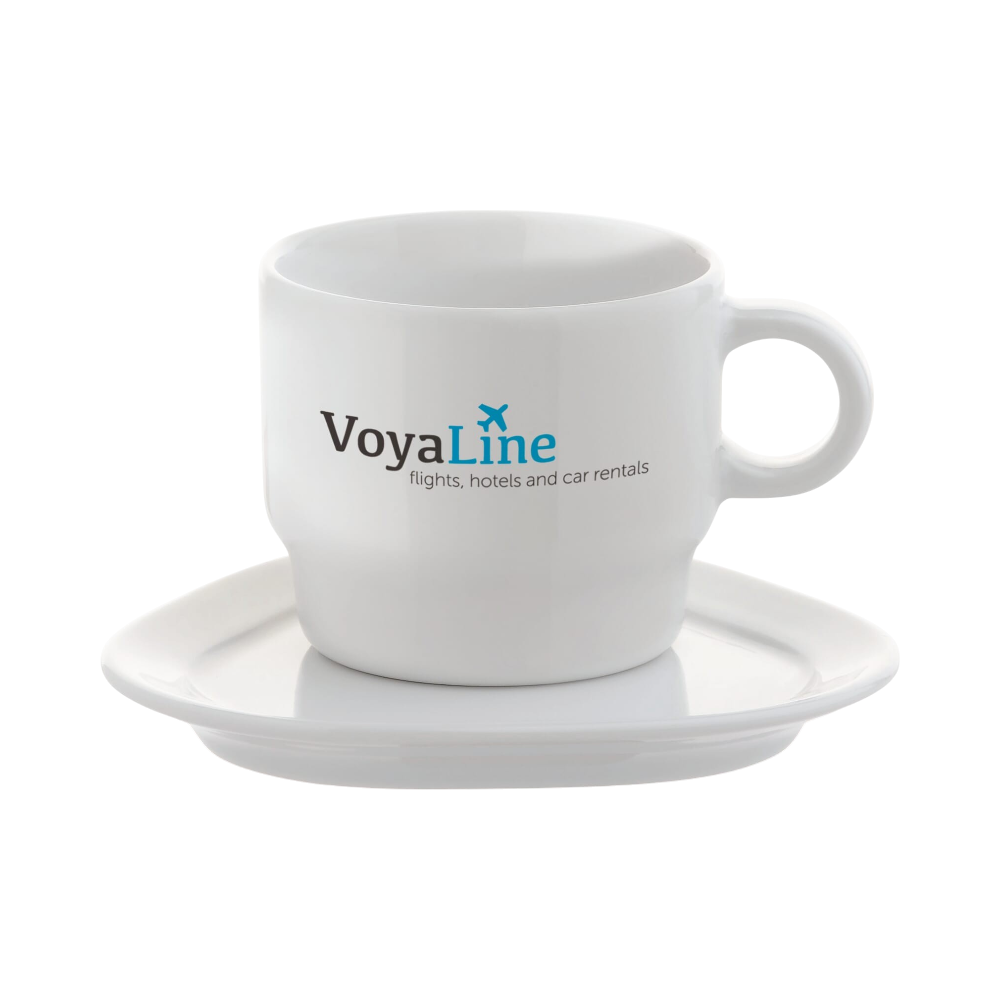 Cup & Saucer Triangle Satellite 180ml | HelloPrint