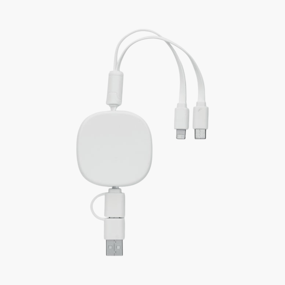 Bamboo Retractable USB Charging Cable | HelloPrint