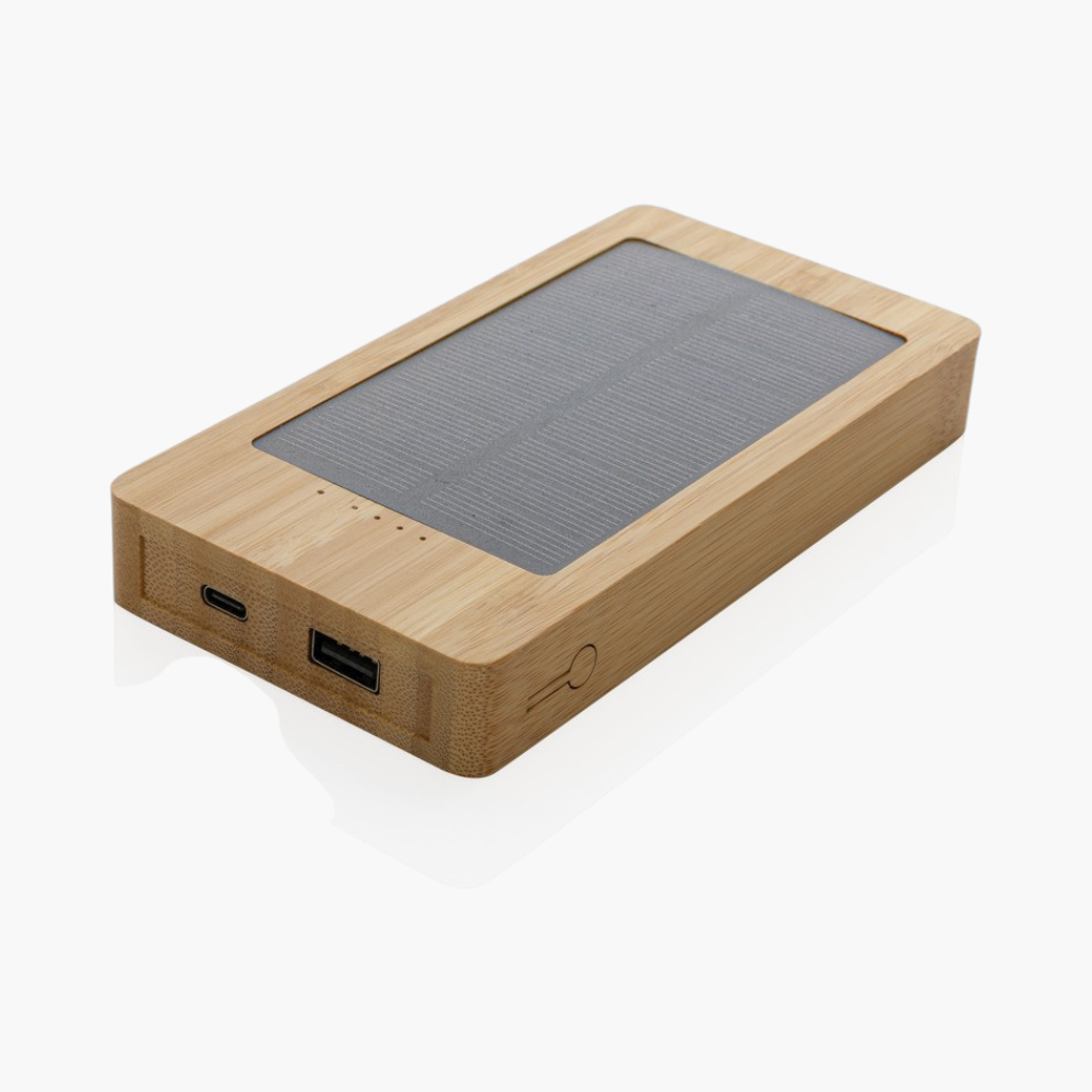 Powerbank solar Sunwick de bambú | HelloPrint