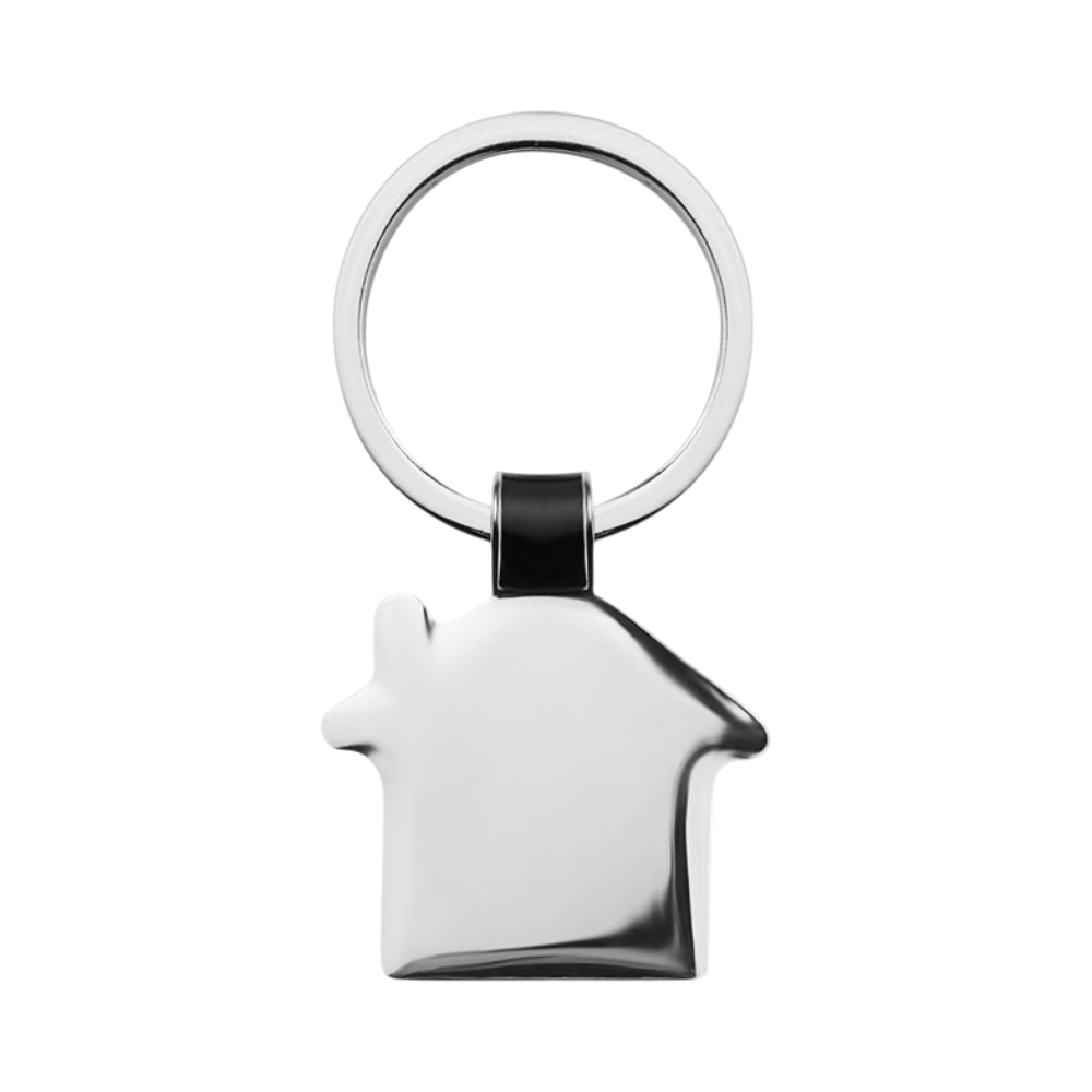 House Shaped Metal Key Ring | HelloPrint