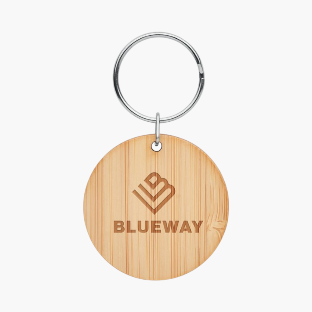 ROUNDBOO Bamboo Keyring | HelloPrint