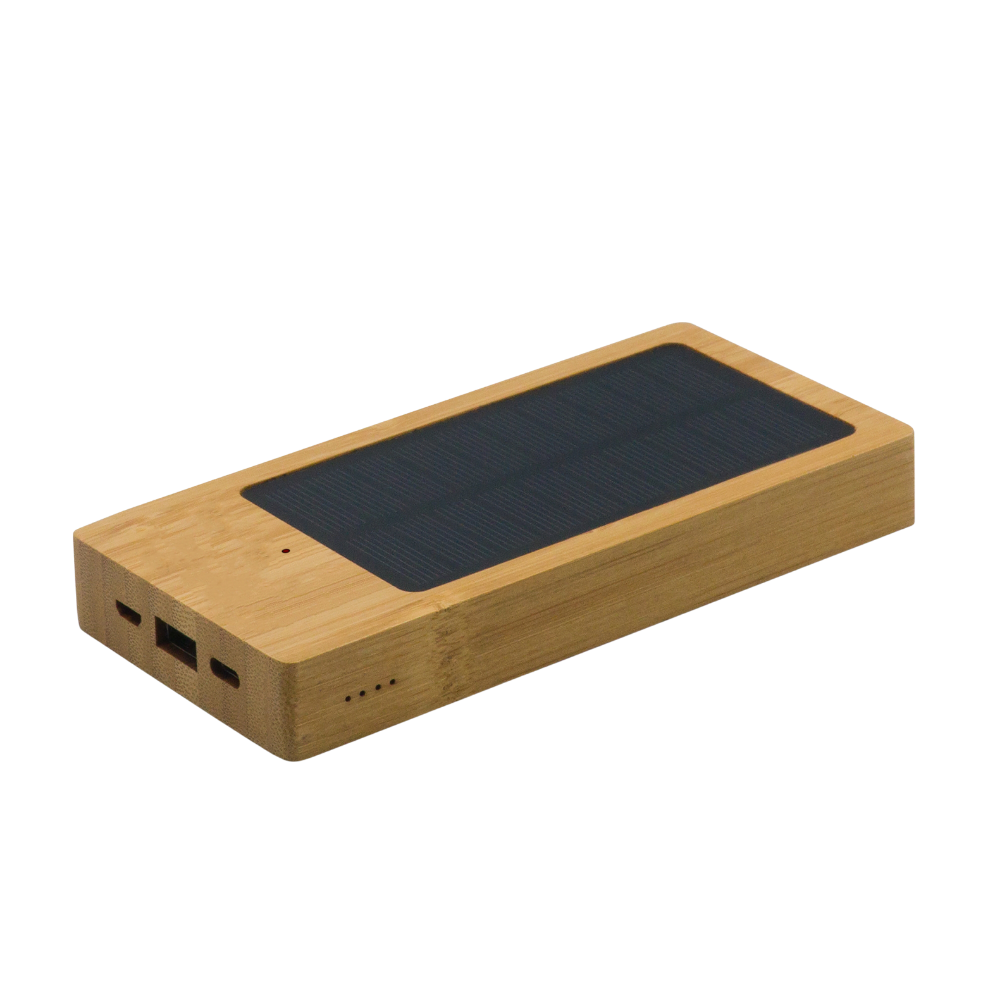 Powerbank Bamboo with Solar Panel RCS 8000mAh | HelloPrint