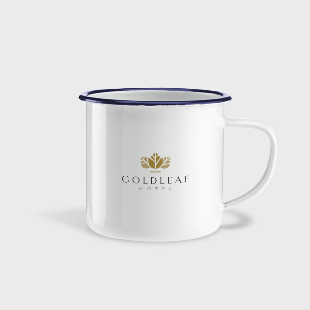Tazza smaltata con logo | HelloPrint