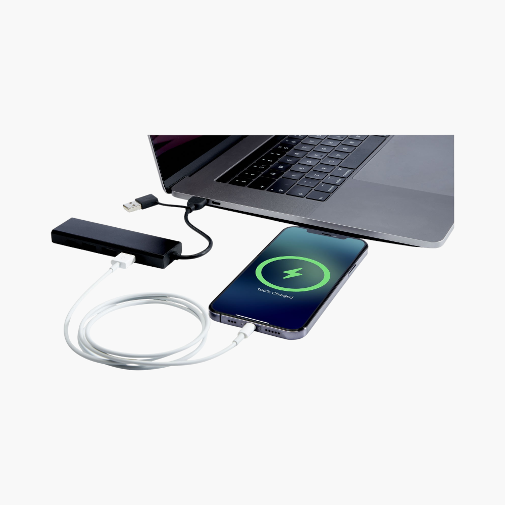 Hub USB en aluminium recyclé RCS Rise | HelloPrint