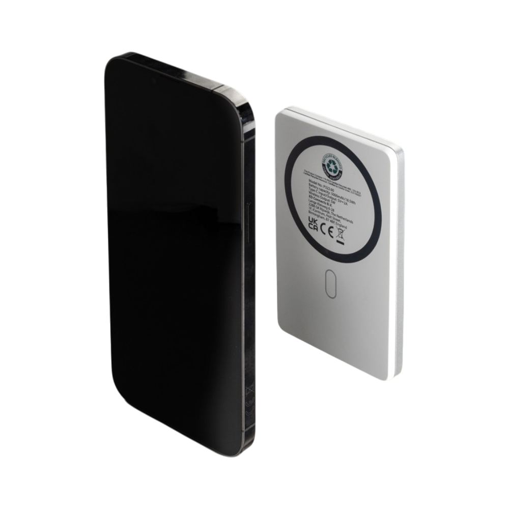 Powerbank magnétique en aluminium recyclé Orion RCS | HelloPrint