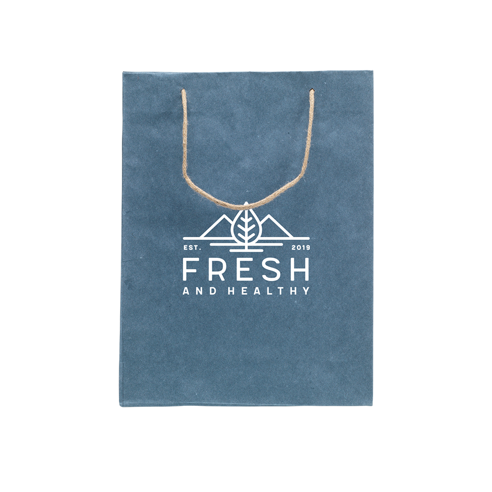 Leaf It Recycled Paper and Denim Gift Bag | HelloPrint