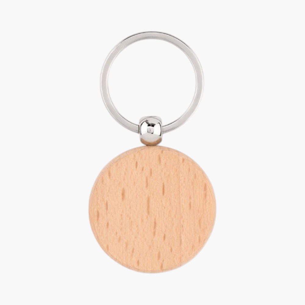 TOTY WOOD Round Wooden Key Ring | HelloPrint