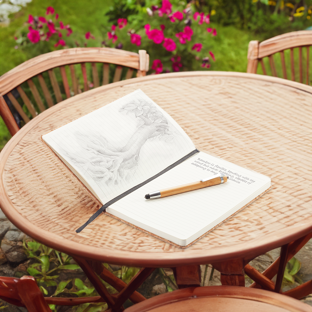 A5 Notebook with Bamboo Pen | HelloPrint