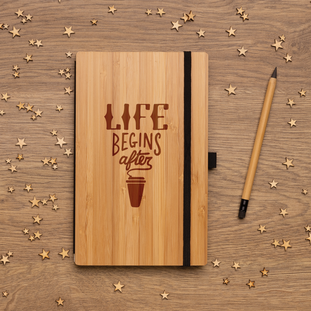 Notebook A5 Bamboo with Infinity Pencil | HelloPrint