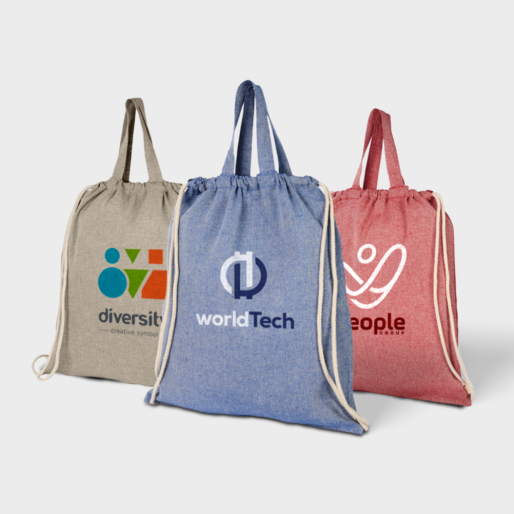 Recycled Drawstring Bag with Handles | Helloprint