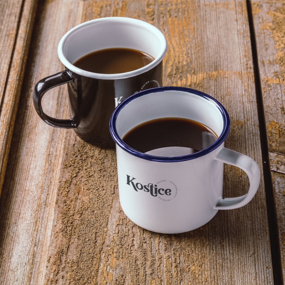 Enamel mug with logo | HelloPrint