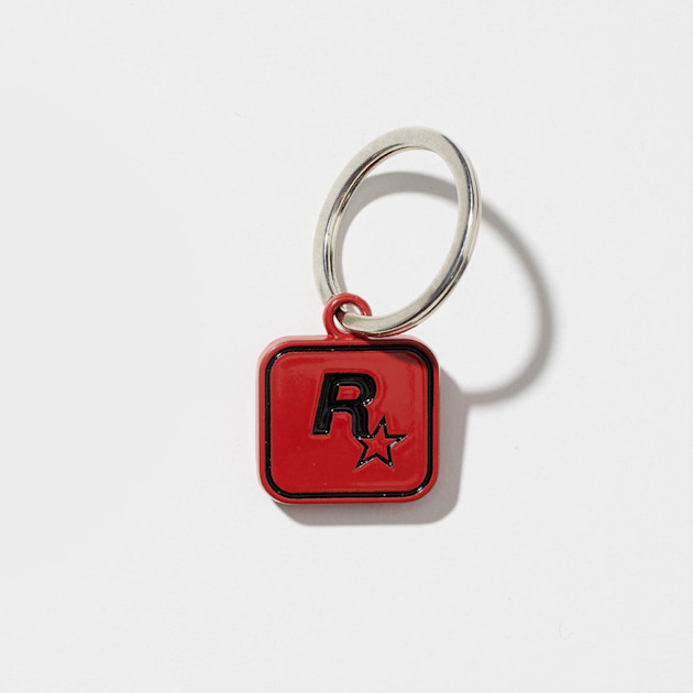 Black on Red Rockstar Games Logo Keychain | Rockstar Store