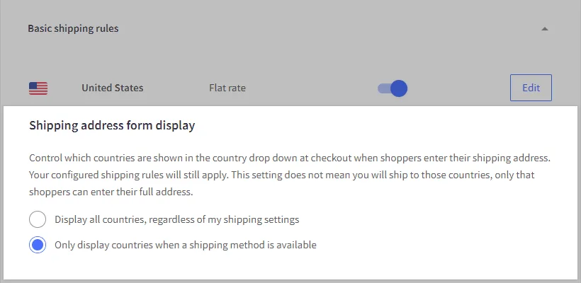 Shipping Method Settings for Multi-Storefront Stores | BigCommerce