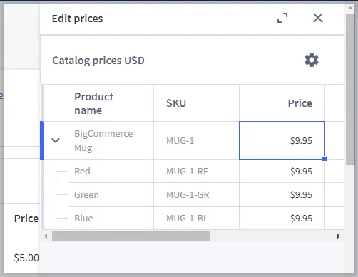 Single Product Inventory and Price Sidebar Editor | BigCommerce