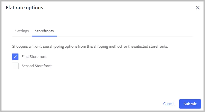 Shipping Method Settings for Multi-Storefront Stores | BigCommerce