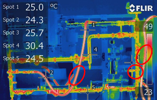 Screenshot of thermal imaging.