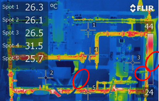 Screenshot of thermal imaging.