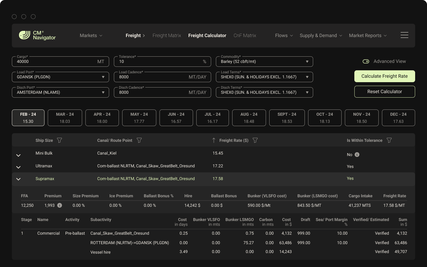 CM Navigator - Freight Calculator for Dry Bulk Commodities