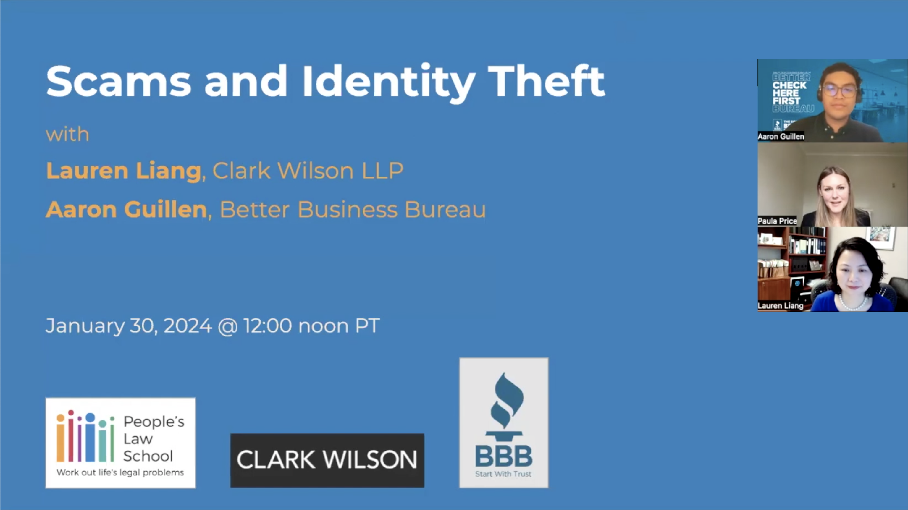 Scams and Identity Theft (Recorded Webinar) | People's Law