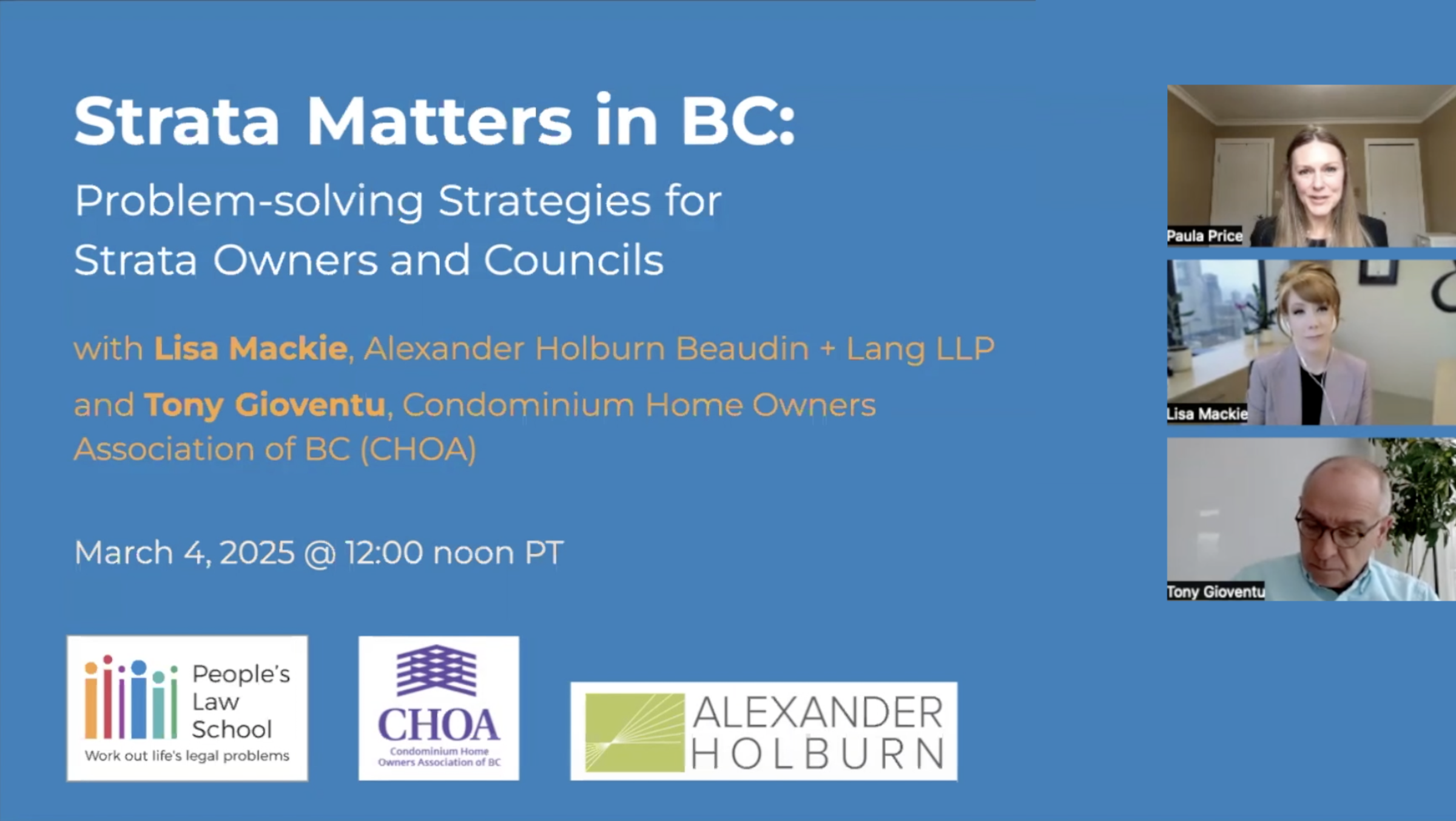 Strata Matters in BC (Recorded Webinar) | People's Law