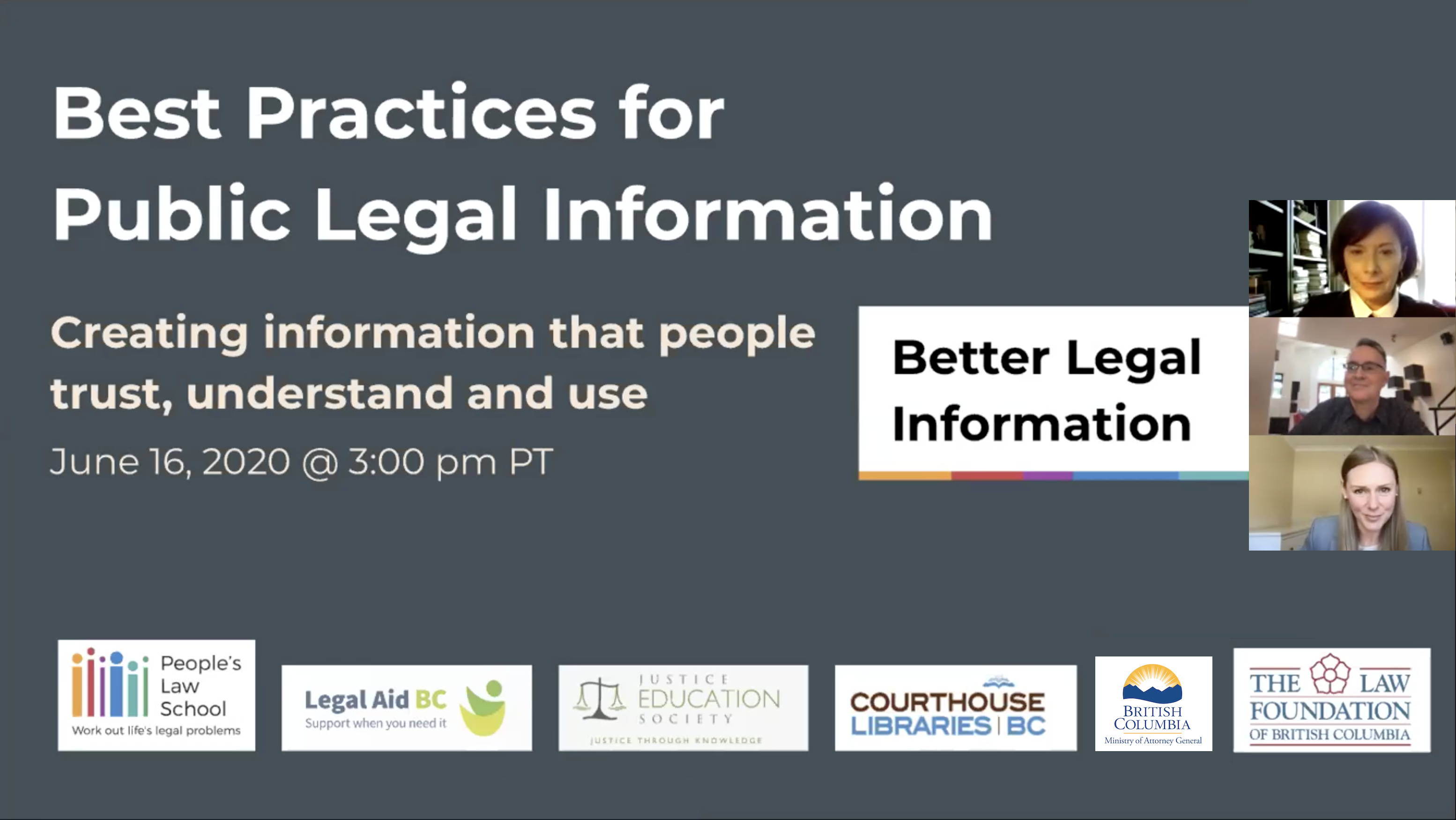 Best practices for public legal information | People's Law