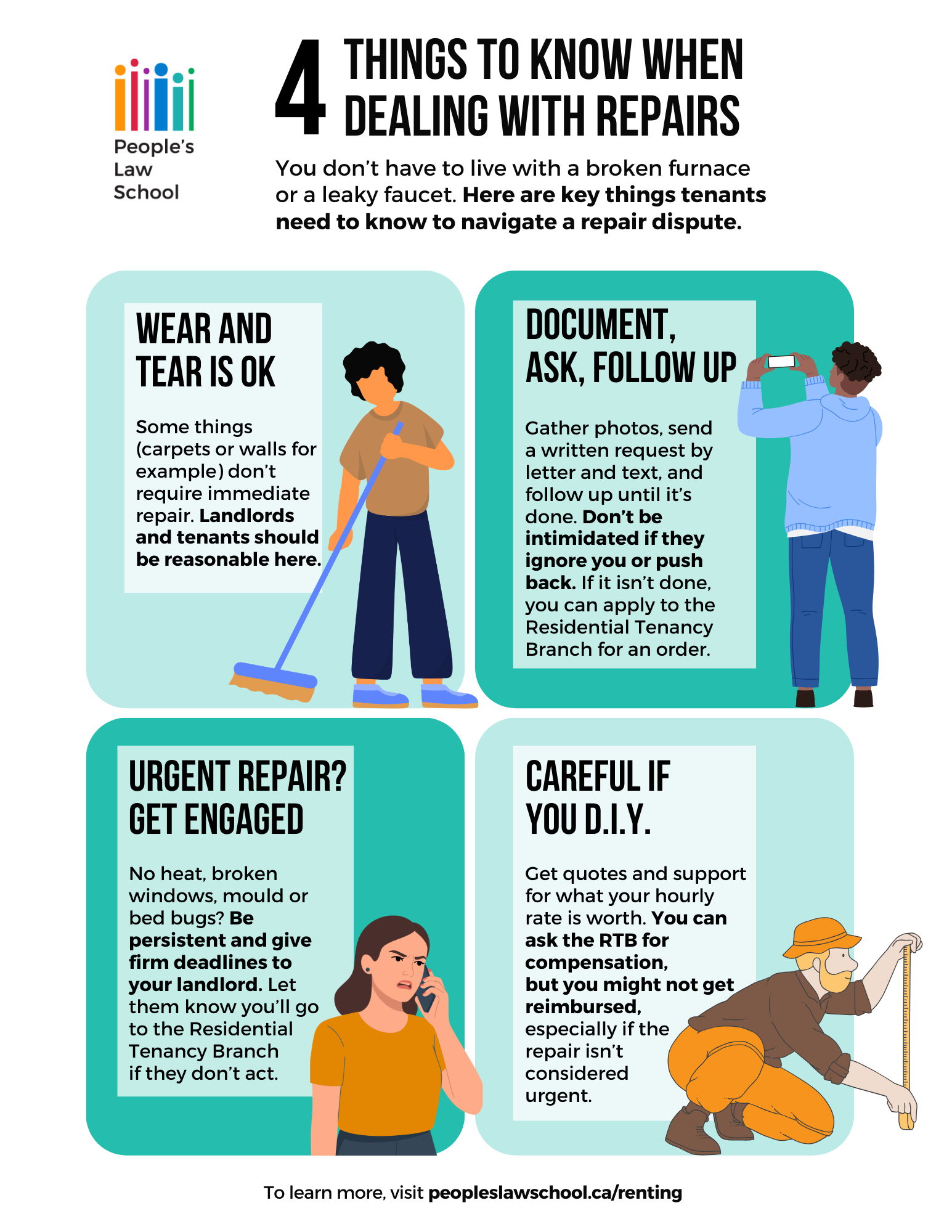 Infographic on what to know when dealing with repairs | People's Law