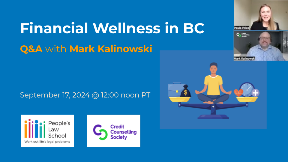 Financial Wellness in BC (Recorded Webinar) | People's Law