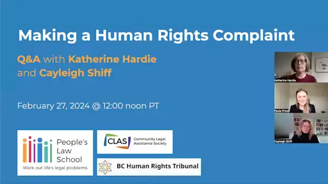 Making a human rights complaint in BC | People's Law