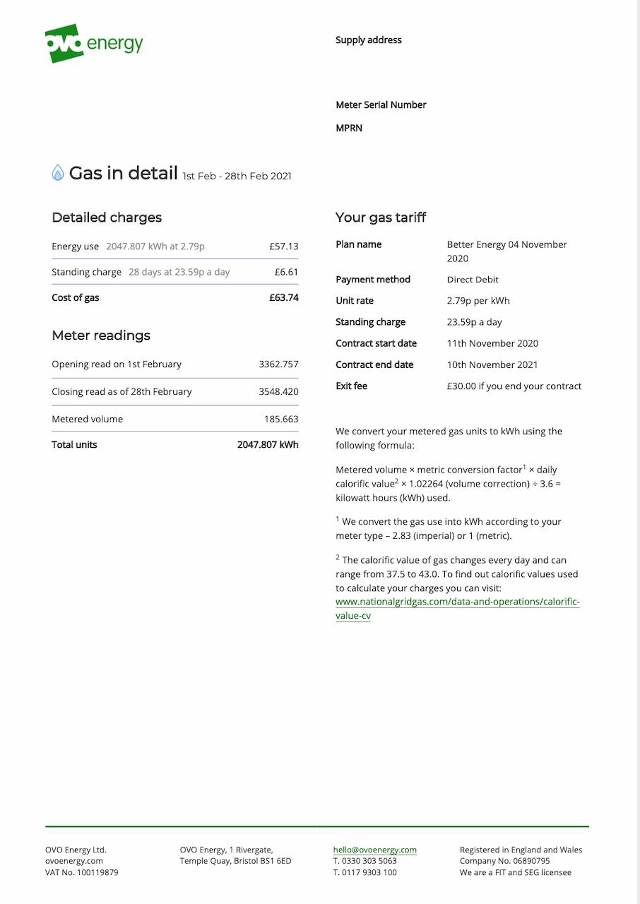 Monthly bills & statements: energy charges explained | OVO Energy