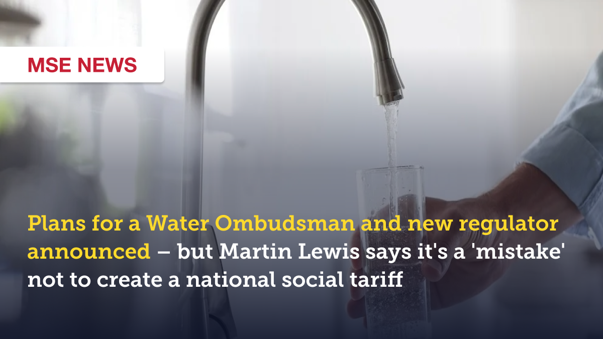 Plans for a Water Ombudsman and new regulator announced