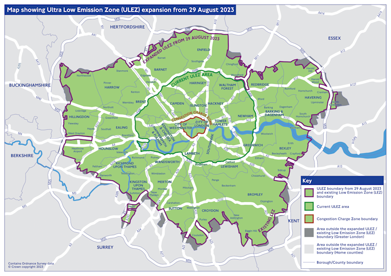Clean air 'ULEZ' expanded to whole of London – here's how to check if ...