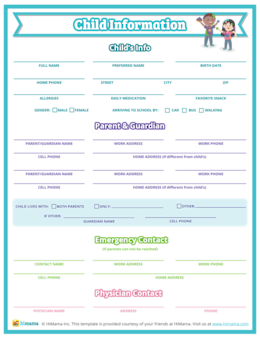 Child Information Sheet Pdf Fill Out And Sign Printable Pdf Template 