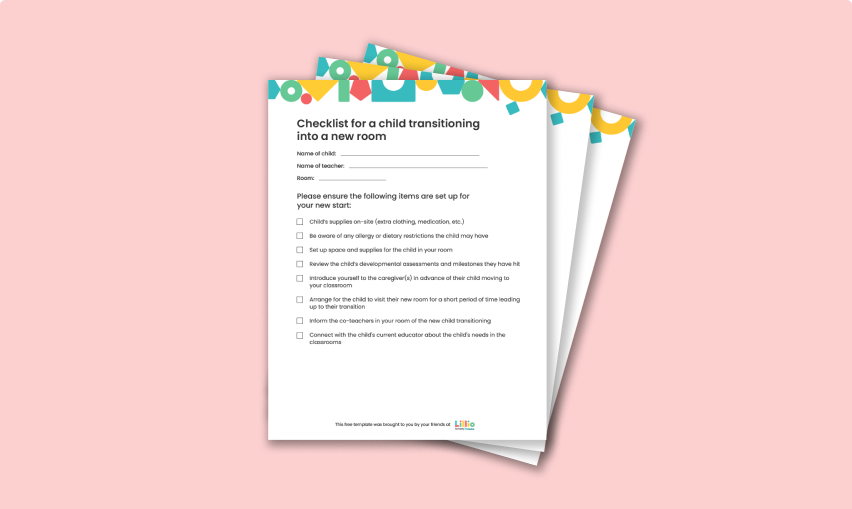 Checklist for Child Transitioning to a New Room | Templates | Lillio