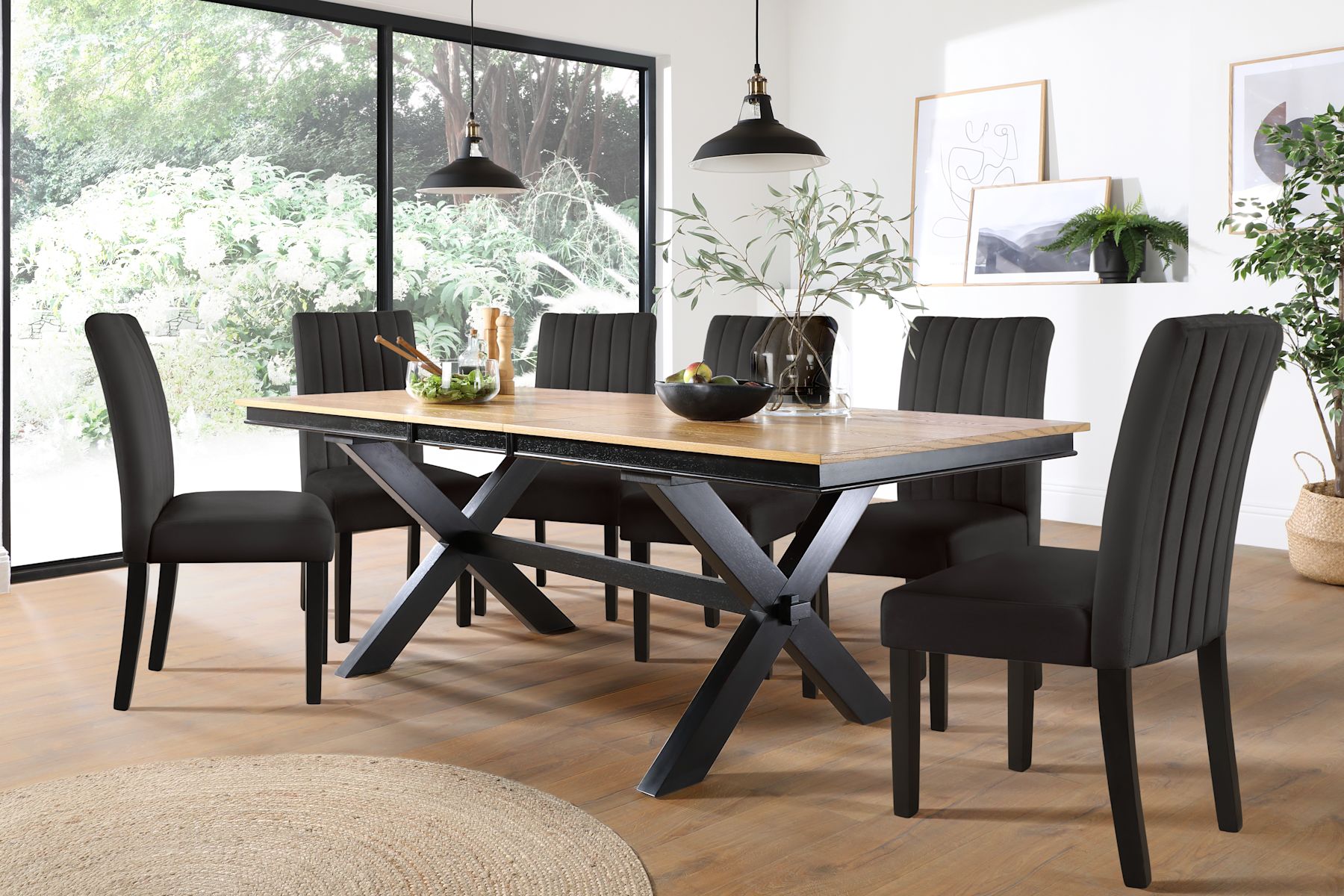 Grange Extending Dining Table & 8 Salisbury Chairs, Natural Oak Veneer ...