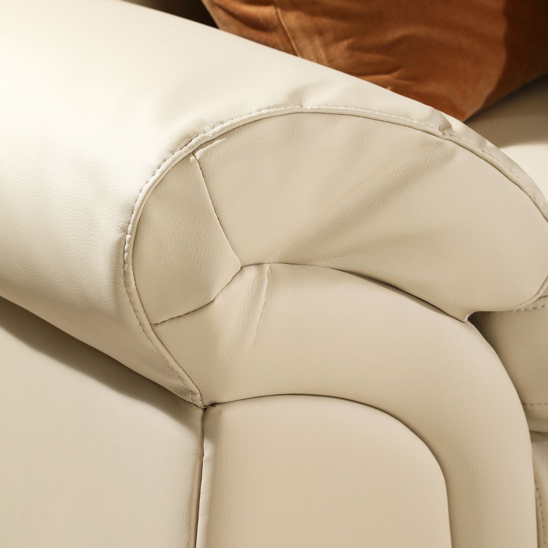 Bromley 2 Seater Sofa, Ivory Premium Faux Leather Only £549.99 | Furniture & Choice