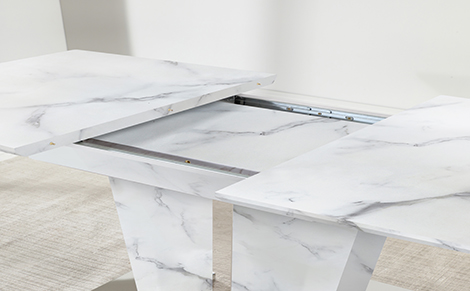 Vienna Extending Dining Table, 120-160cm, White Marble Effect Only £449.99 | Furniture & Choice