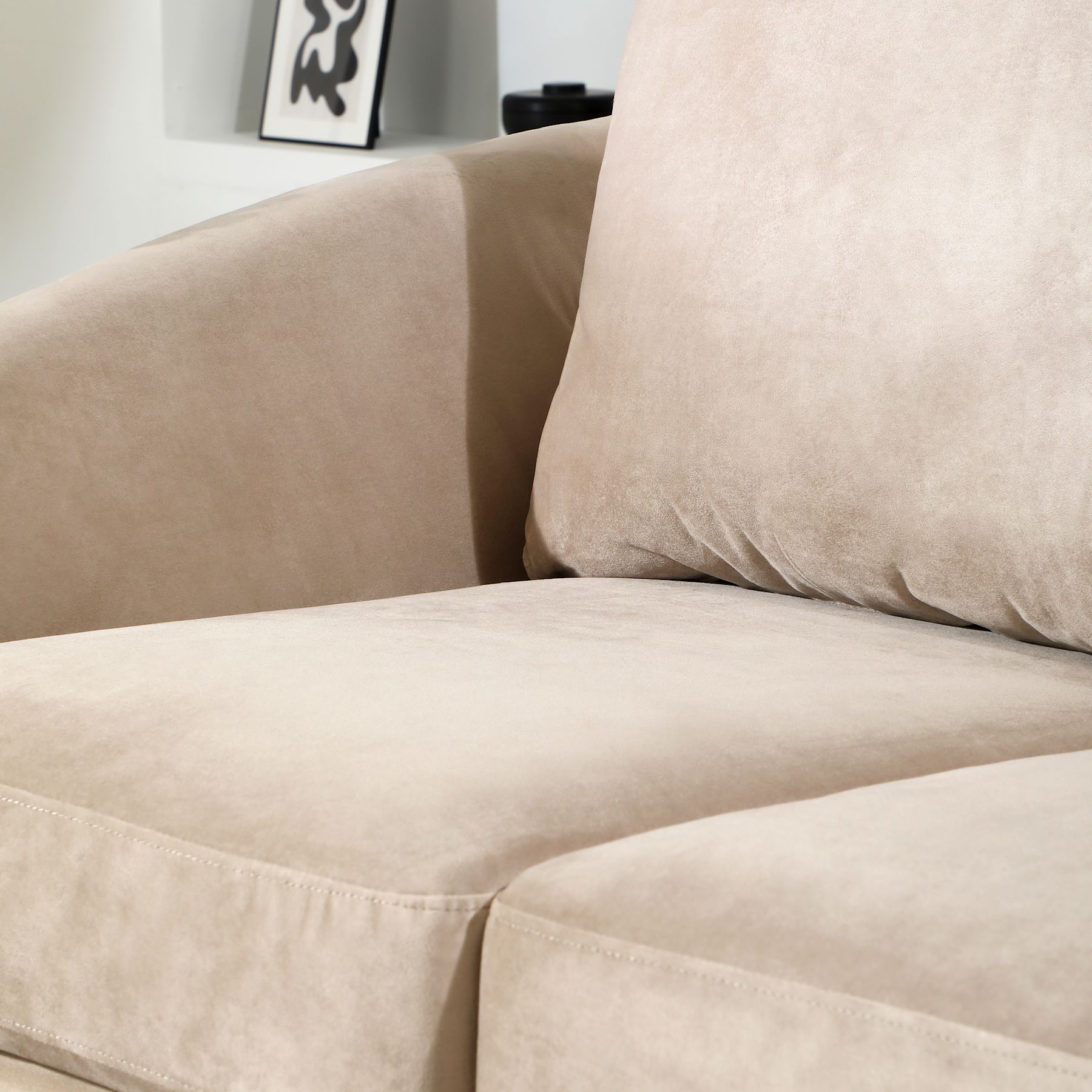 Mae 3+2 Seater Curved Sofa Set, Champagne Classic Velvet Only £899.98 ...