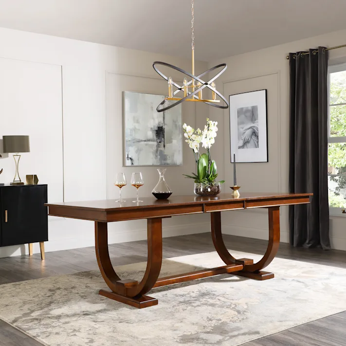 Pavilion Extending Dining Table, 180-225cm, Dark Oak Veneer & Solid ...