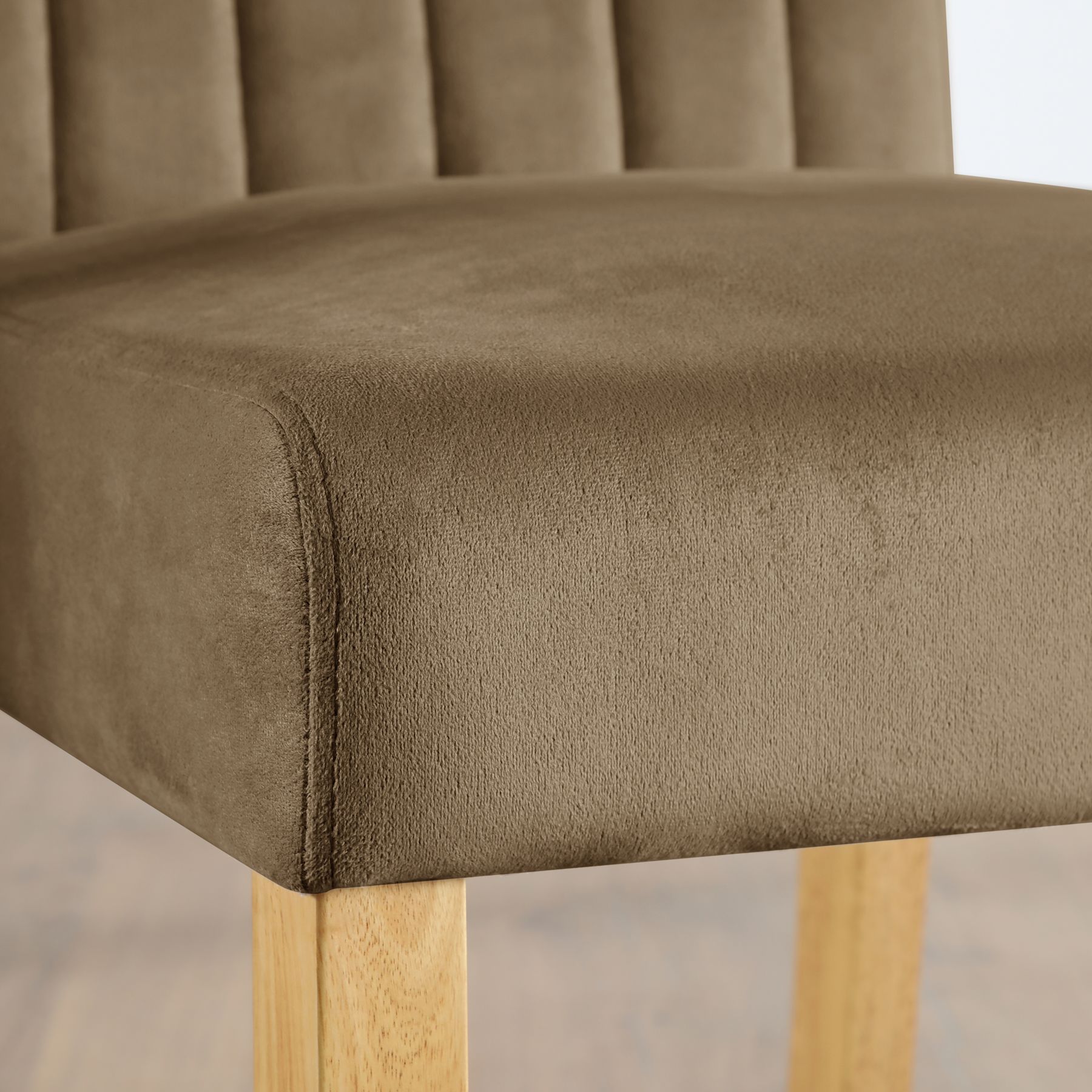 Salisbury Dining Chair, Beige Classic Velvet & Natural Oak Finished ...