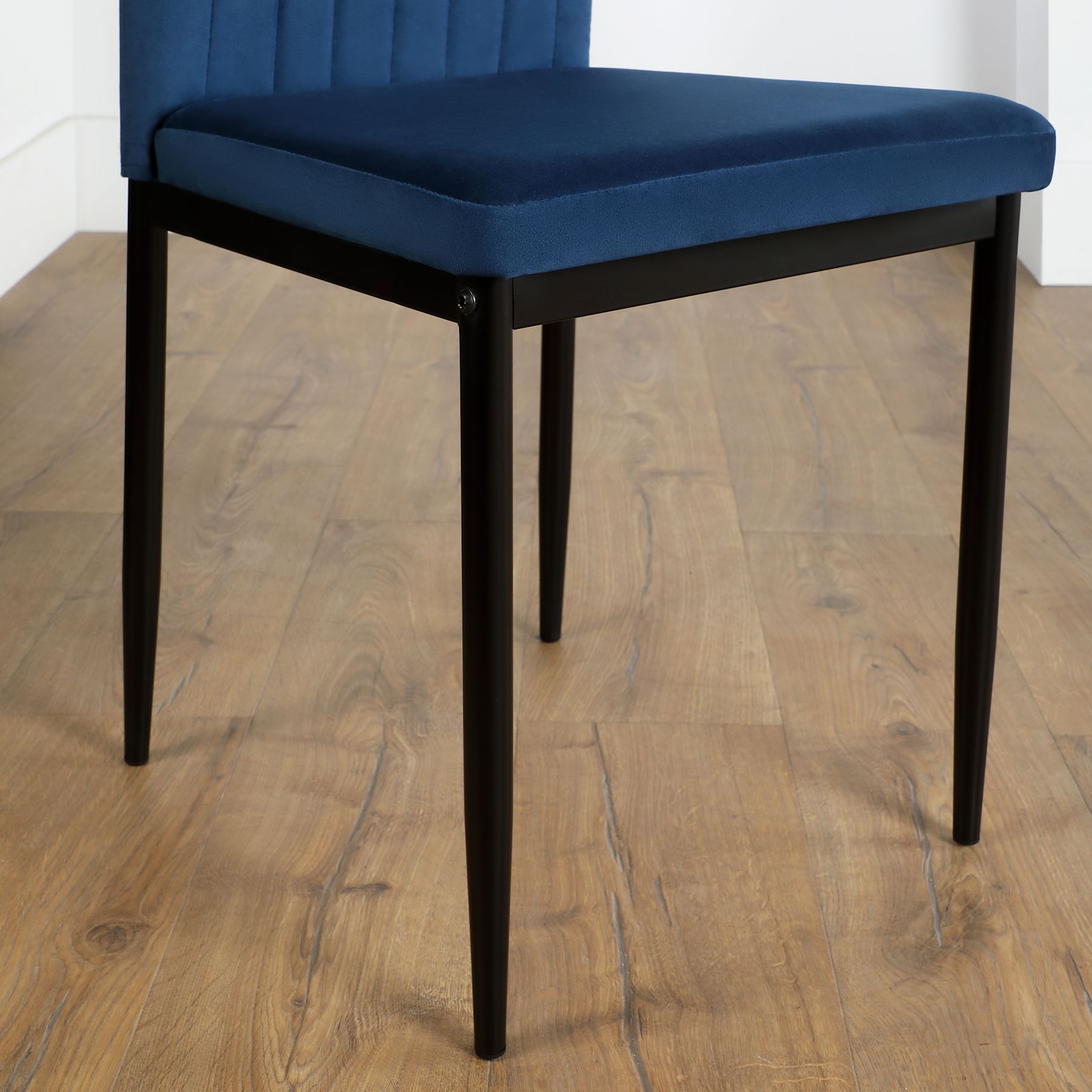 Orbit Round Dining Table & 2 Leon Chairs, White Marble Effect & Black ...