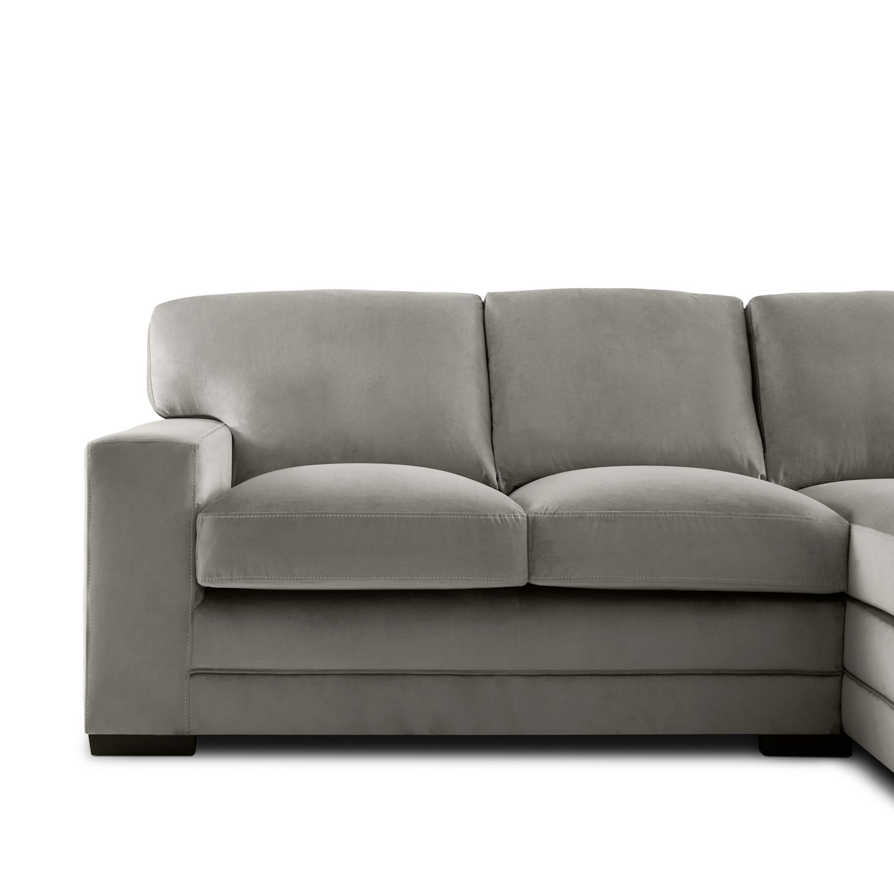 Manhattan L-shape Corner Sofa, Right-hand Facing, Grey House Velvet ...