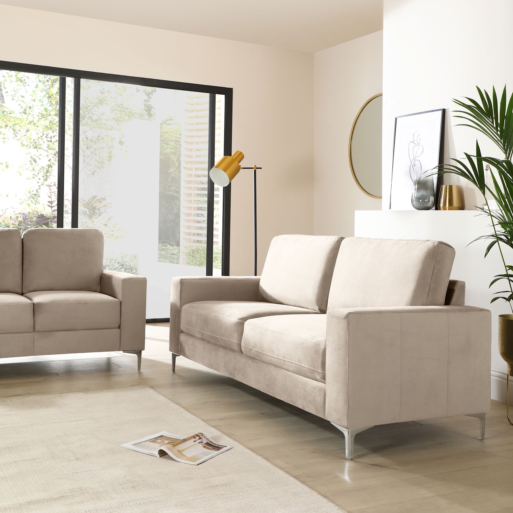 Baltimore 3+2 Seater Sofa Set, Champagne Classic Velvet Only £899.98 ...