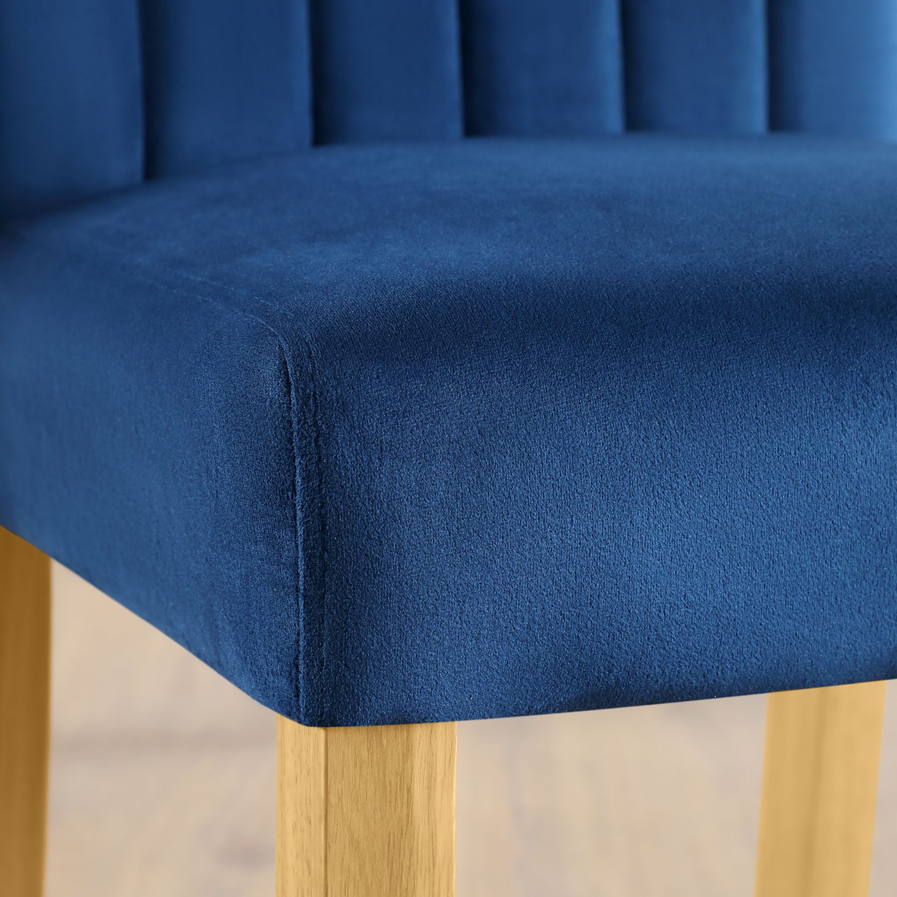 Salisbury Dining Chair, Blue Classic Velvet & Natural Oak Finished ...