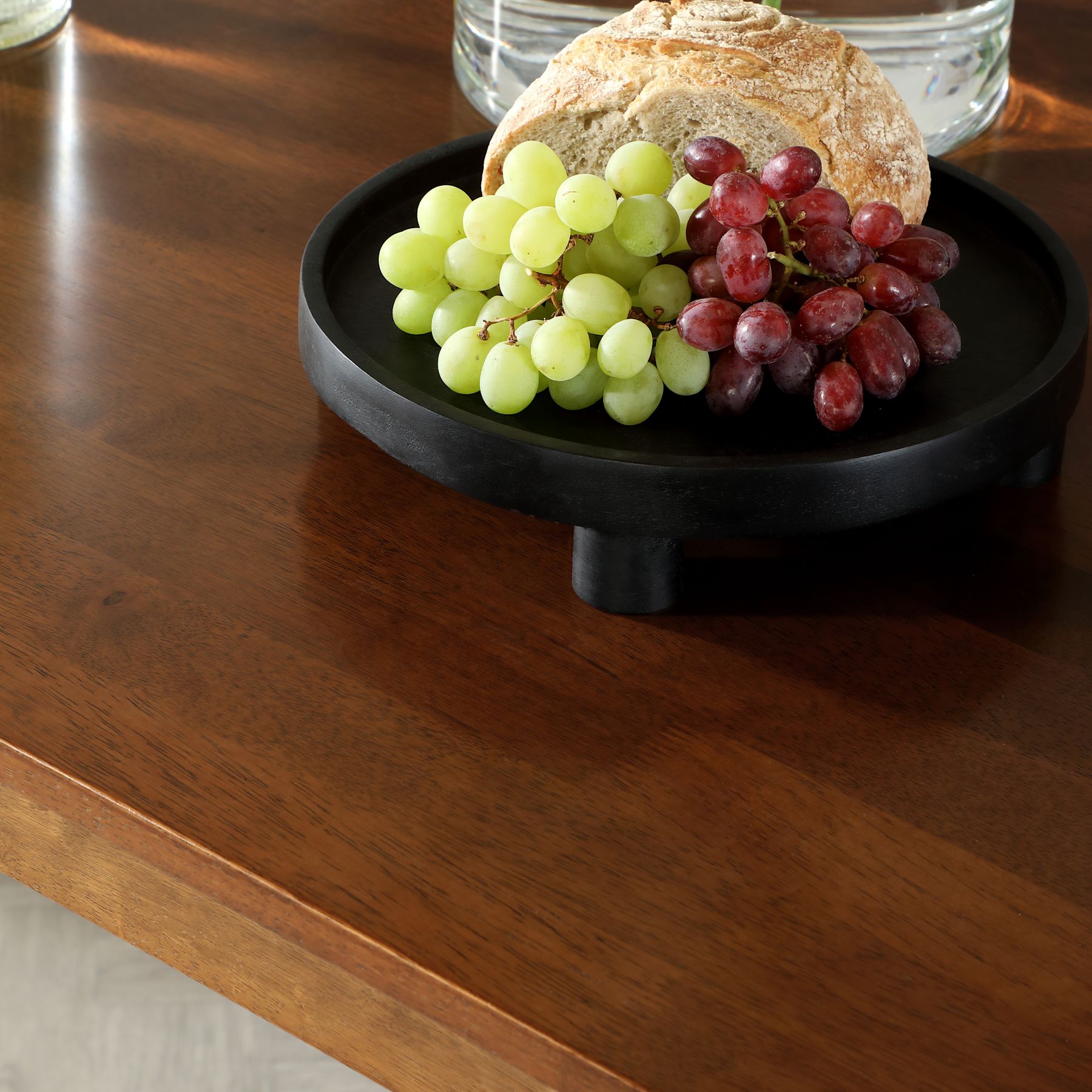 Milton Dining Table & 6 Salisbury Chairs, Dark Solid Hardwood, Beige ...