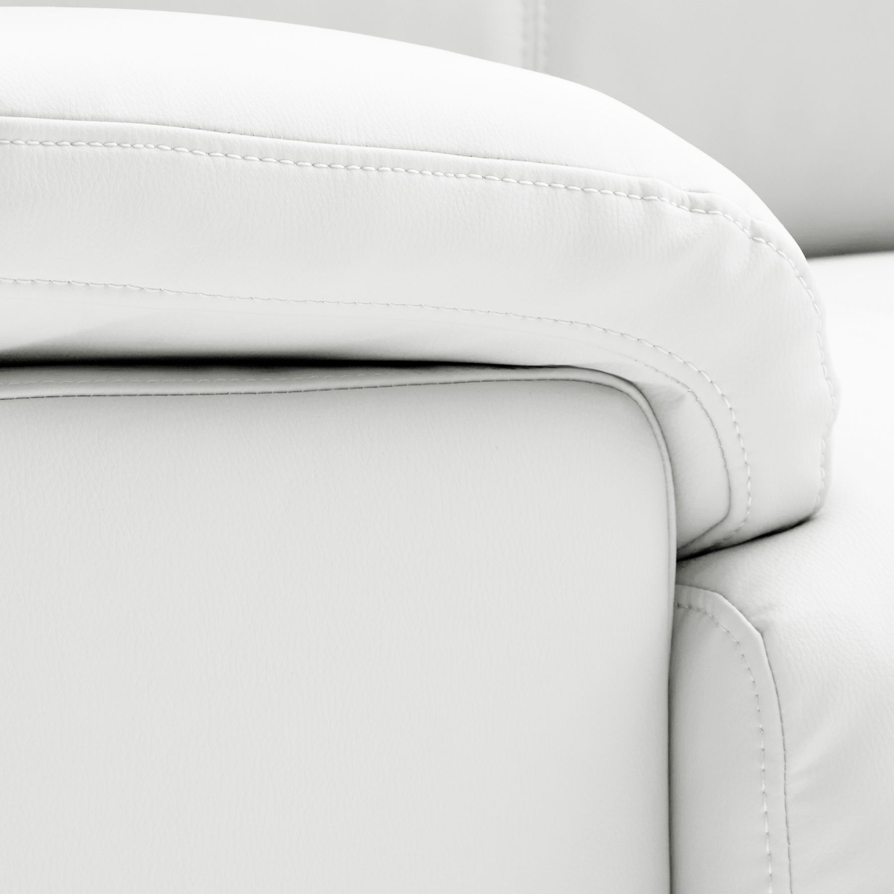 Kansas L-shape Corner Sofa, Right Hand Facing, White Premium Faux ...